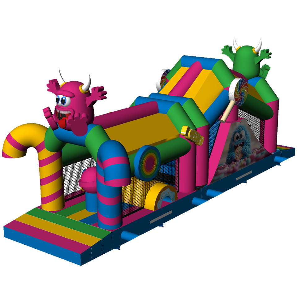 2 Delen 11m Run Cookie Monster - Boing Inflatables