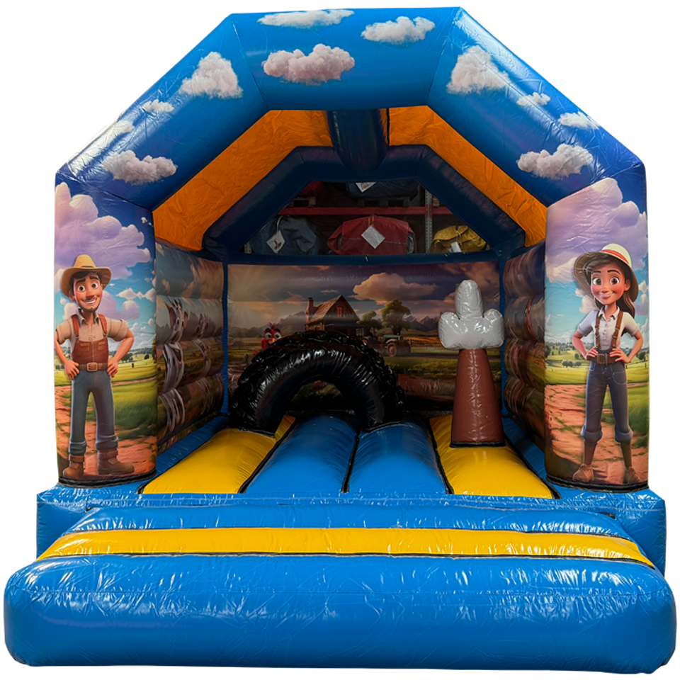 Aframe Midi Boerderij met obstakels - Boing Inflatables
