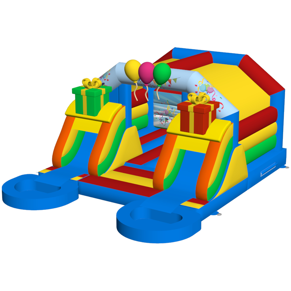 Combo Midi 2 Glijbanen Feest Springkasteel - Boing Inflatables