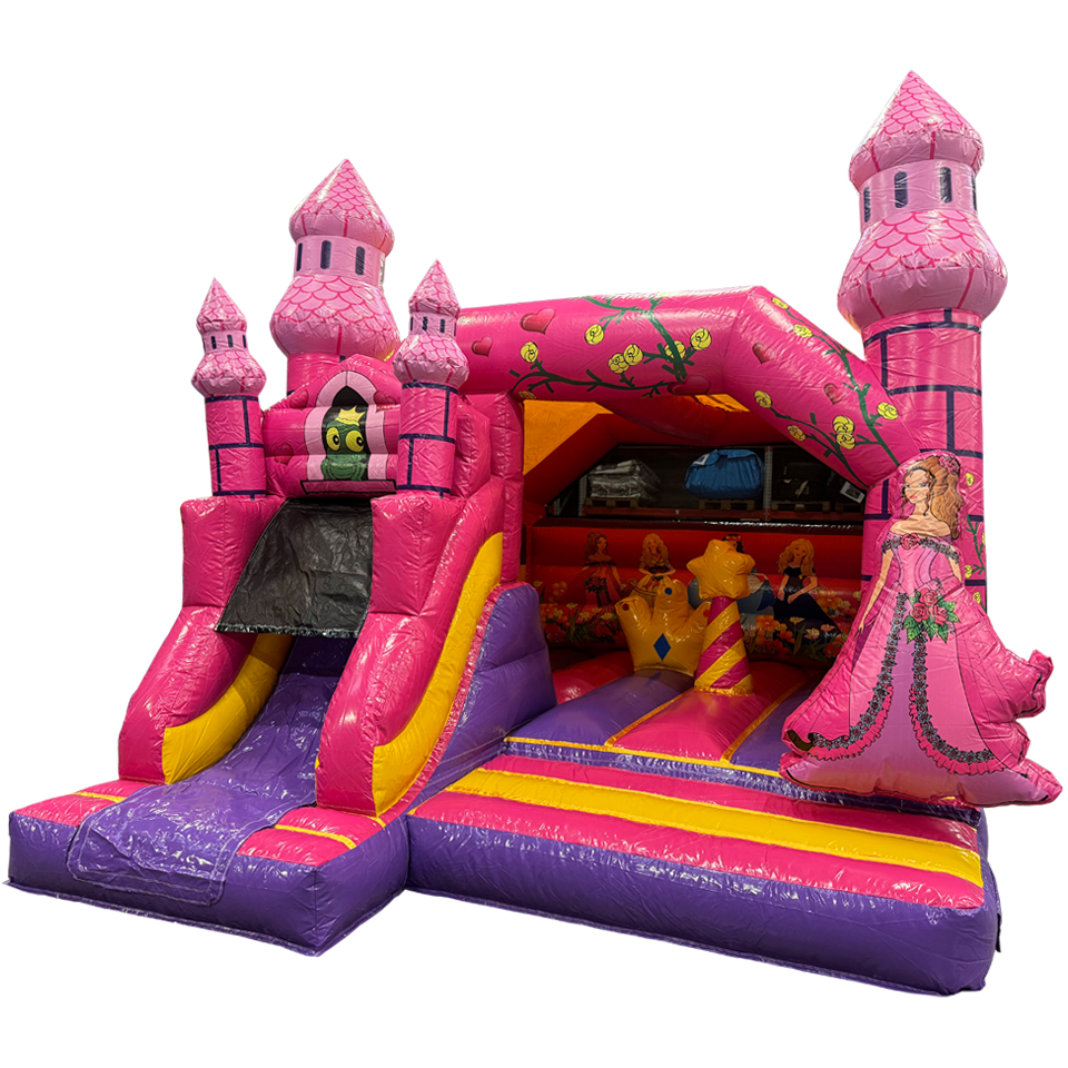 Combo Midi 3D Prinses Springkasteel Met Obstakels - Boing Inflatables