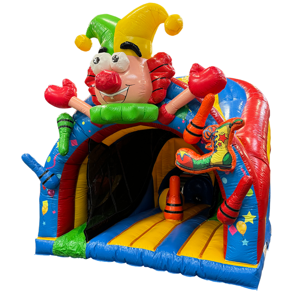 Curve Bounce N Slide Clown - Boing Inflatables