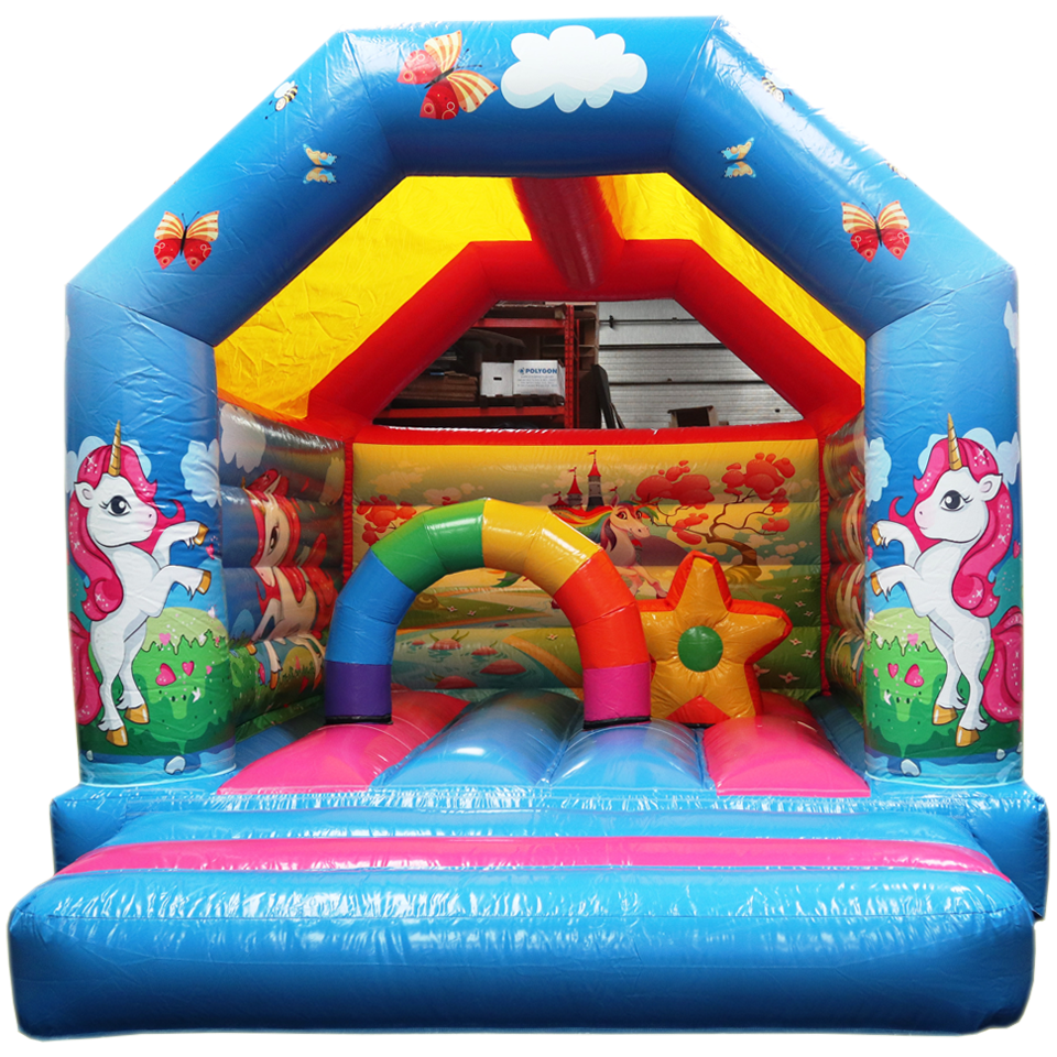 Aframe Midi Unicorn Springkasteel - Boing Inflatables
